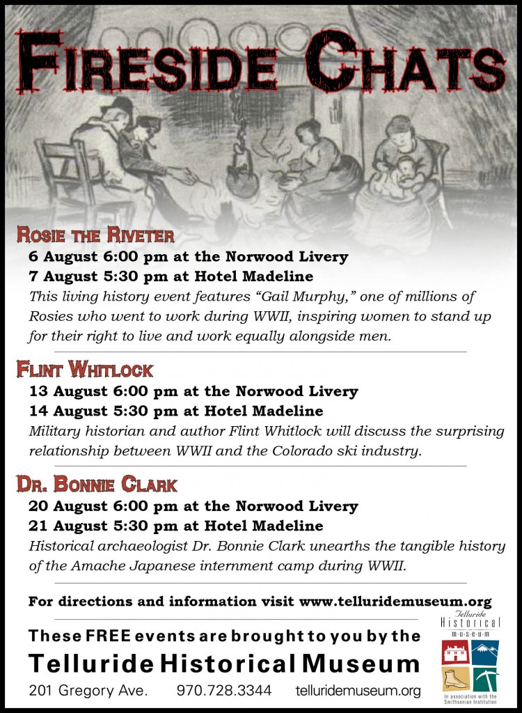 Fireside Chat Schedule Poster – small | Telluride Historical Museum