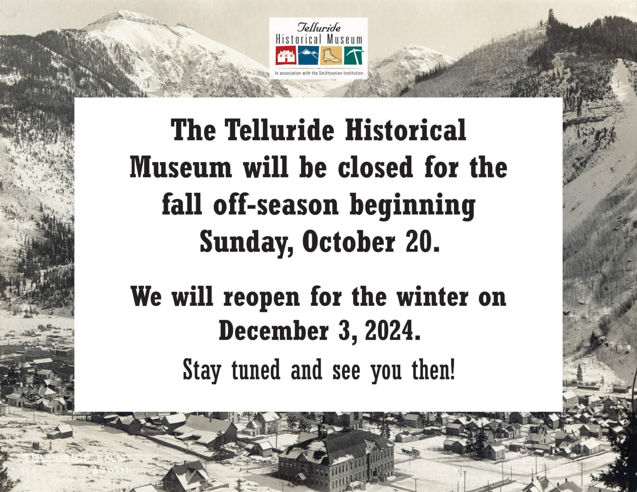 Museum Closed for Fall Off-Season | Telluride Historical Museum