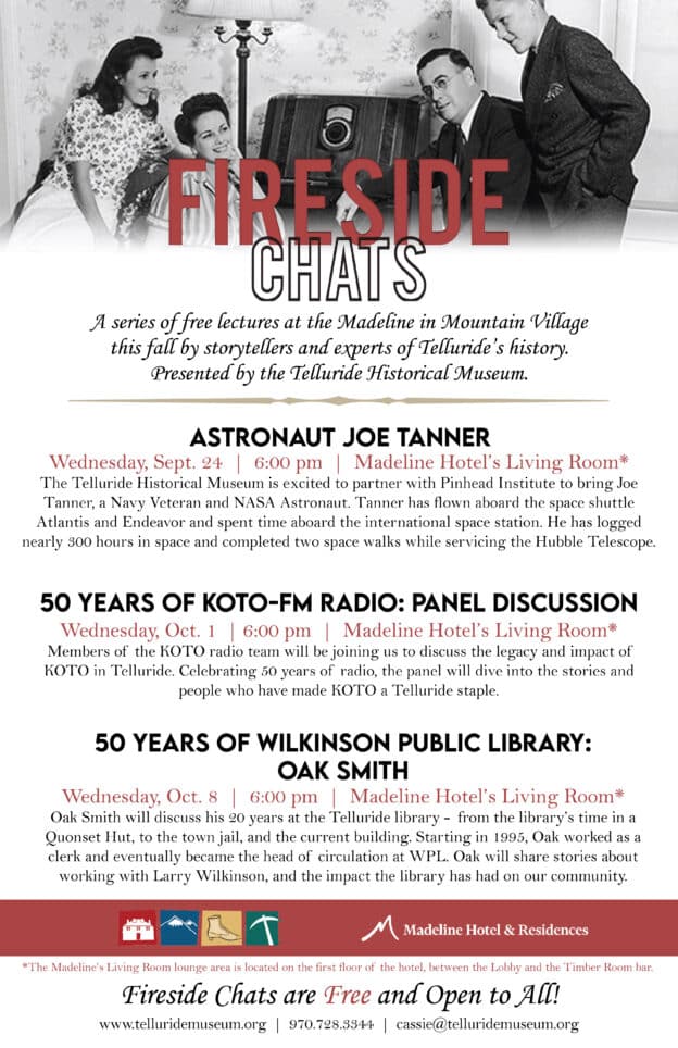 Announcing our 2025 Fireside Chat Series! | Telluride Historical Museum
